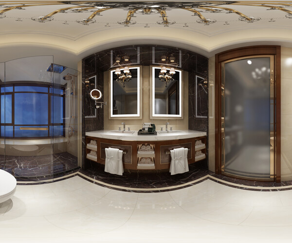 ArtStation - mic neo-classical style bathroom toilet space 03 | Resources