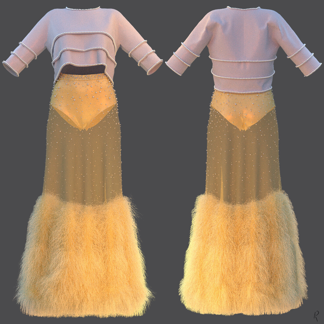 ArtStation - Haute Couture digital dress | Game Assets