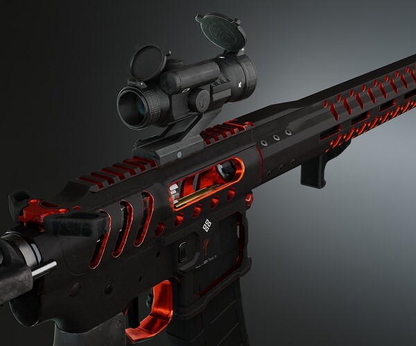 ArtStation - Skeletonized AR15 Skelred | Game Assets