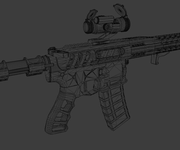 ArtStation - Skeletonized AR15 Skelred | Game Assets