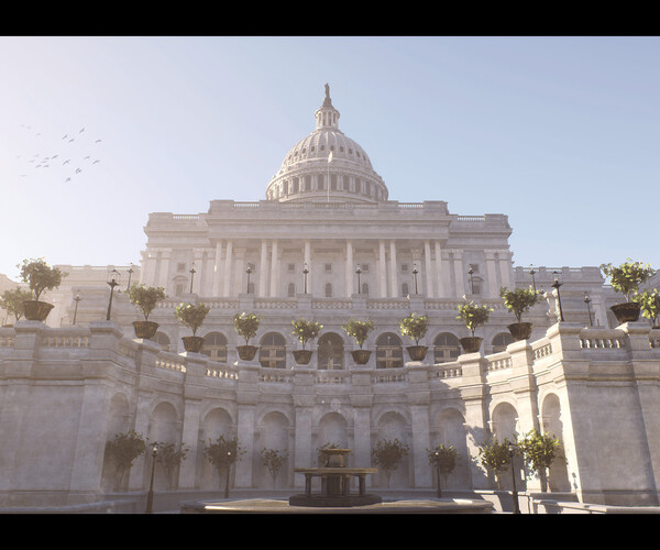 ArtStation - US Capitol Exterior Environment | Game Assets