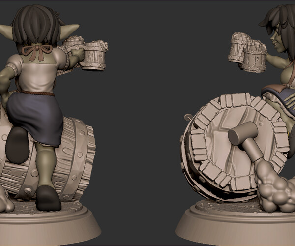 ArtStation - Goblin Bar Maid Miniature | Resources