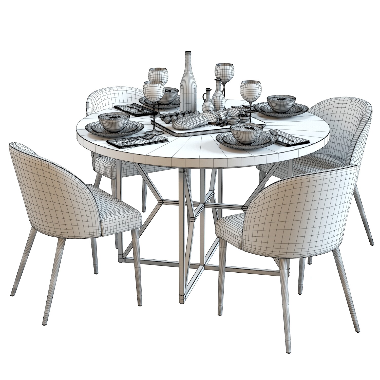 ArtStation - 3D Model / Table Set with Food 02 / Crate&Barrel Furniture ...