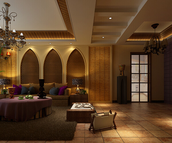 ArtStation - Balinese style living room 1845 | Resources