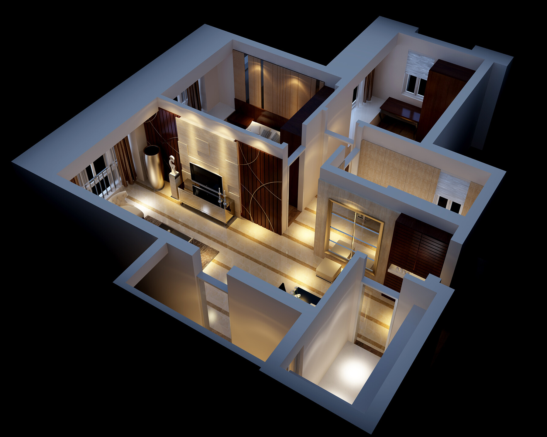 ArtStation - Single Apartment - Aerial View 03 | Resources