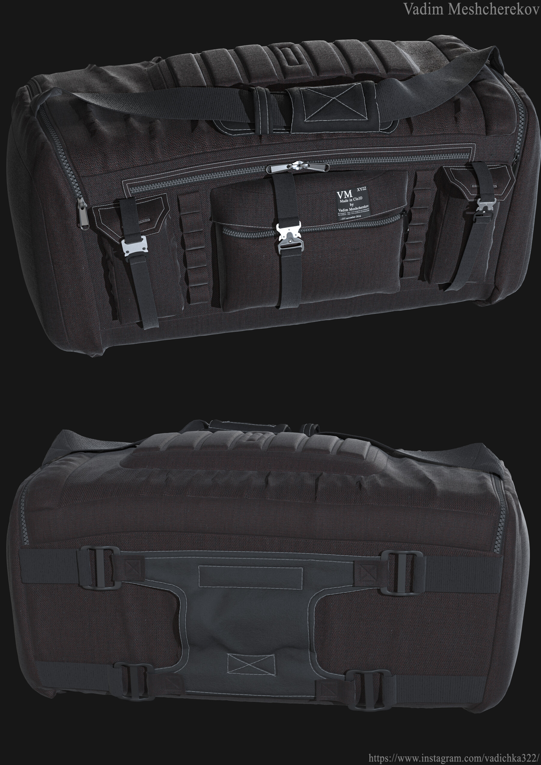 ArtStation - Tactical Bag №1. Marvelous Designer / Clo 3D project +obj ...