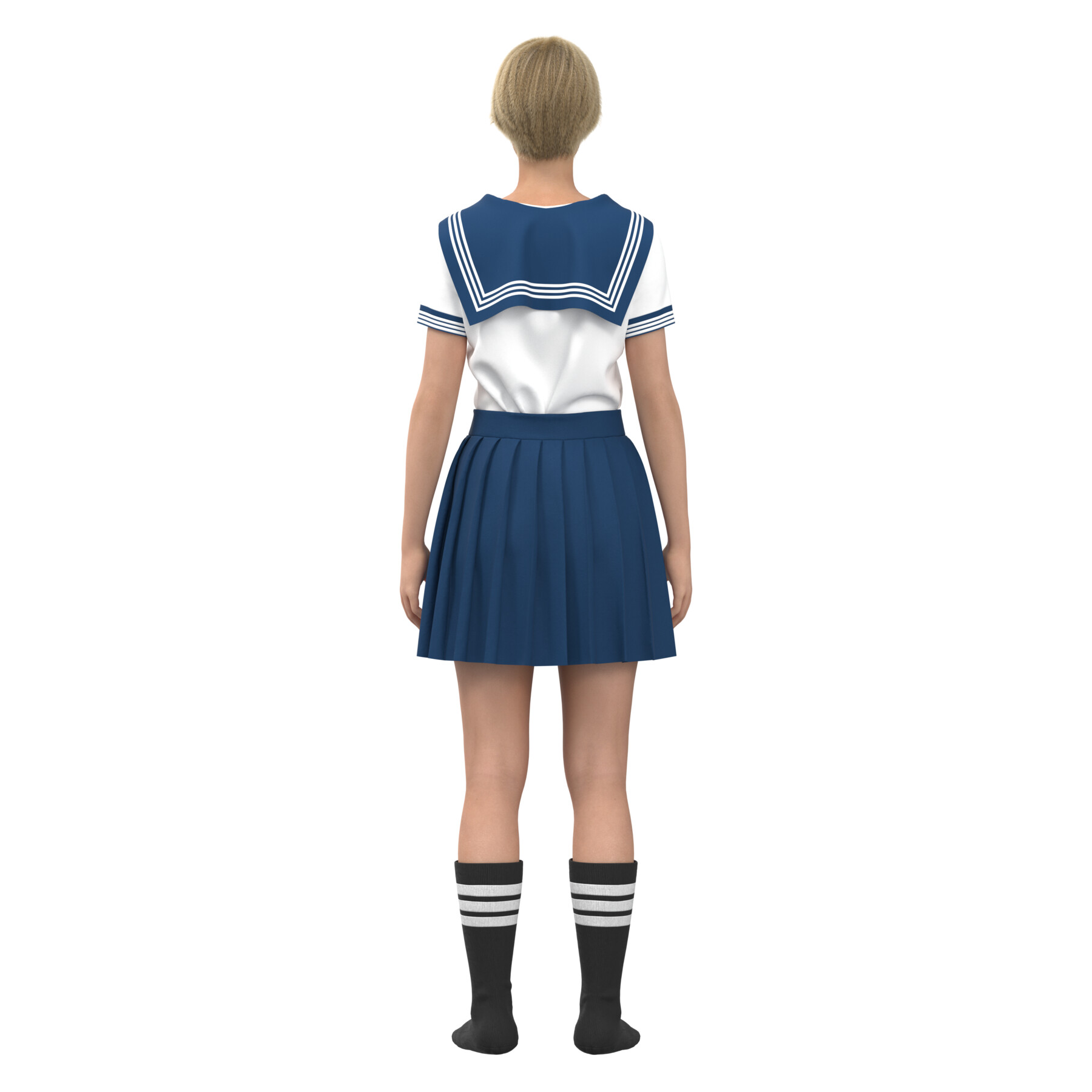 ArtStation - Sailor Uniform School, marvelous designer,clo3d | Resources