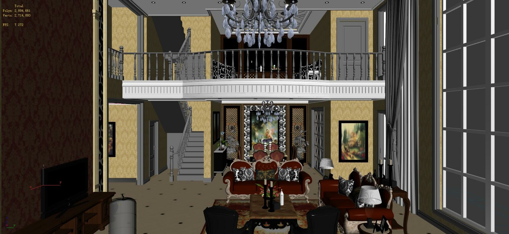 ArtStation - Duplex stylish European living room 5142 | Resources