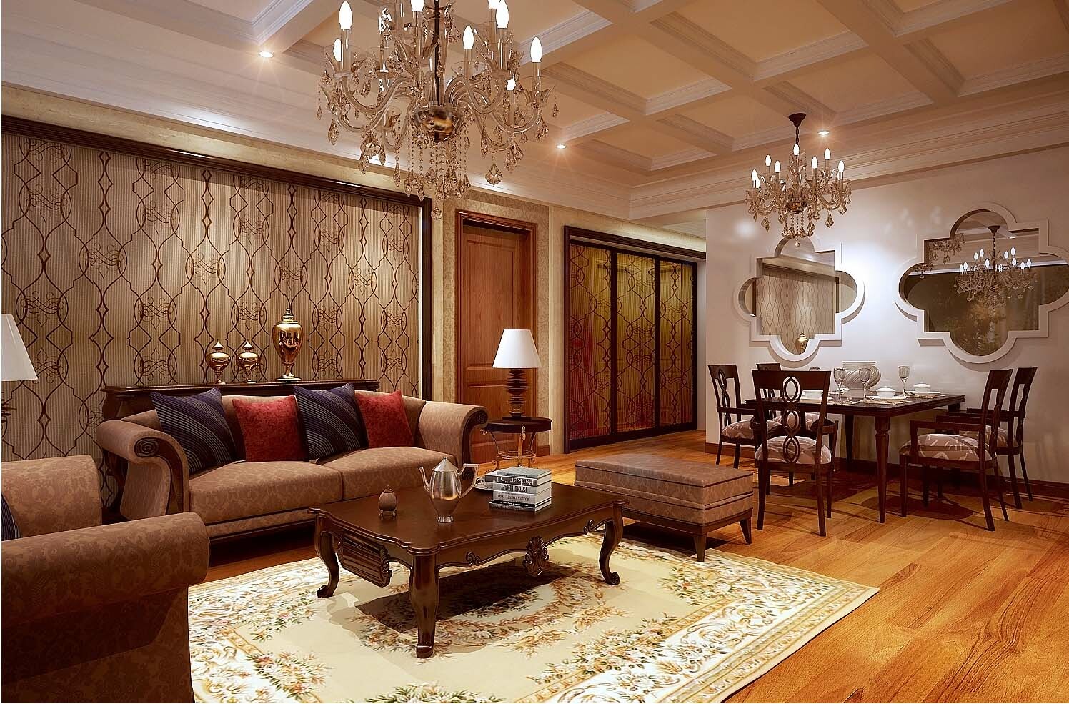 ArtStation - Retro European Style Living Room Restaurant 5124 | Resources