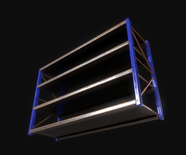 ArtStation - Metal Rack Blue 2 | Game Assets