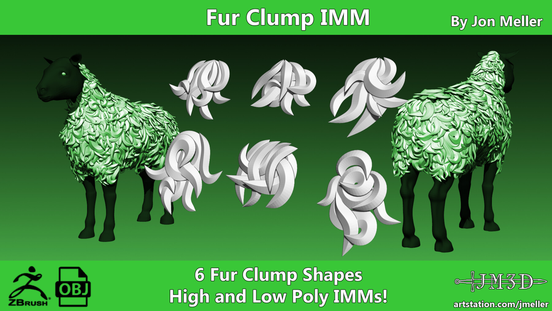 ArtStation - Fur Clump ZBrush IMM Brush | Brushes