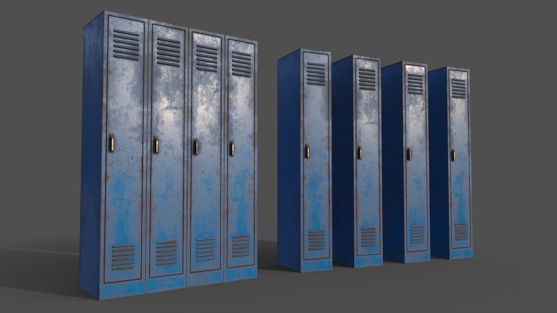 ArtStation - PBR School Gym Locker 02 - Blue Light | Game Assets
