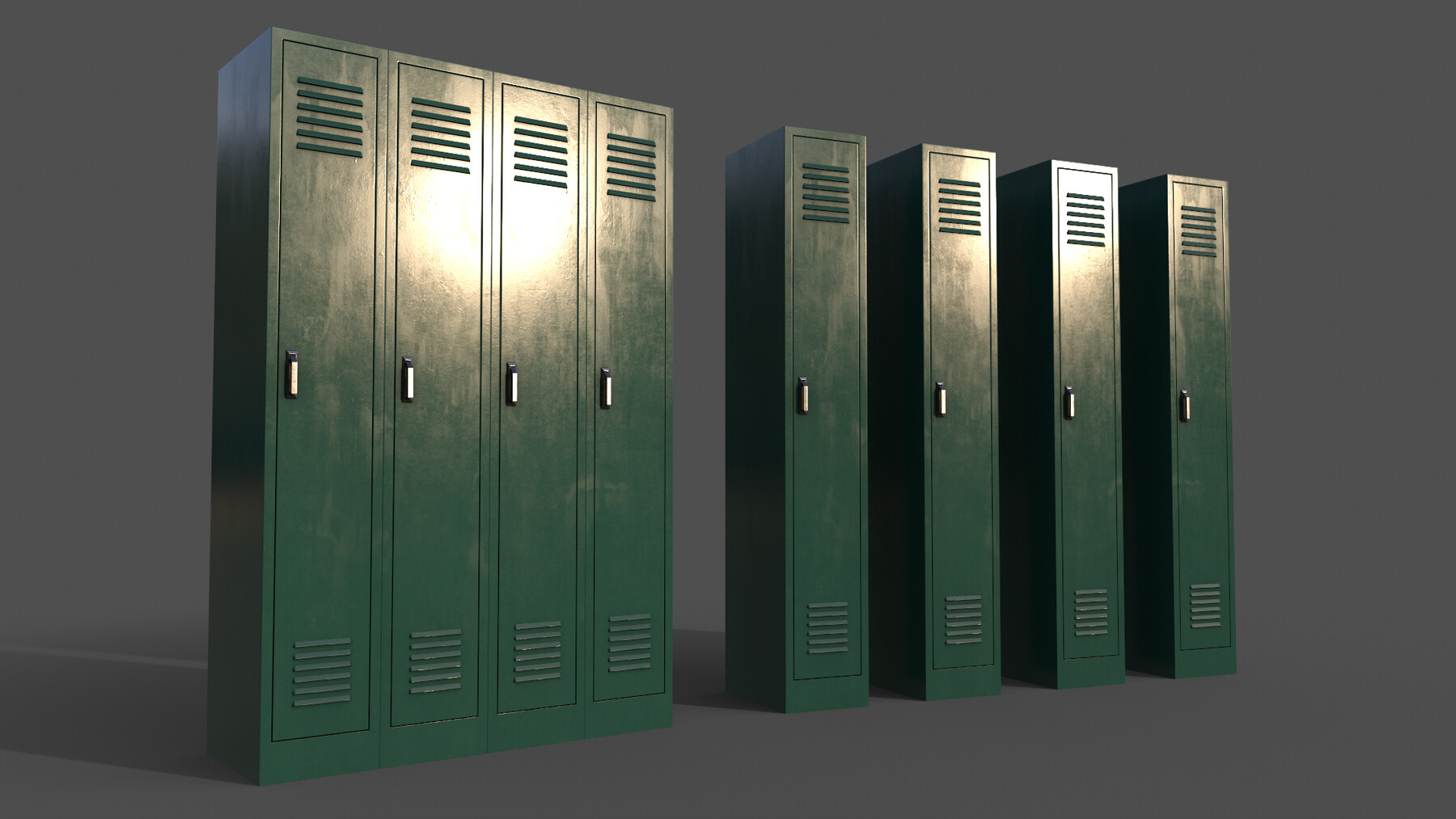 ArtStation - PBR School Gym Locker 02 - Green Dark | Game Assets