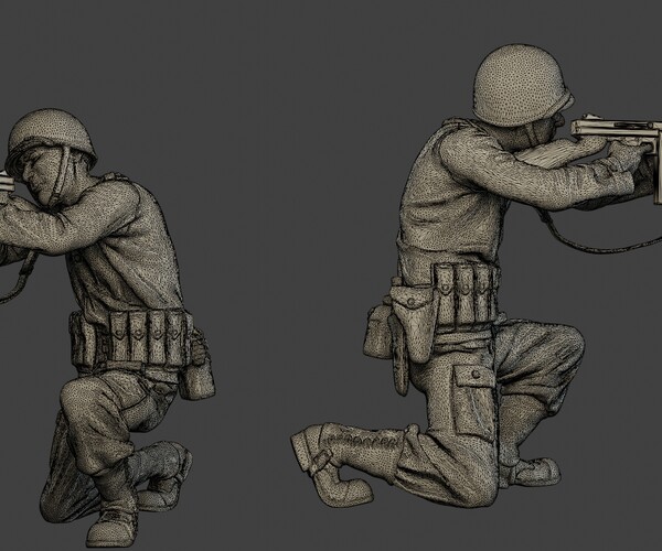 ArtStation - American soldiers ww2 A12 Pack 1 | Resources