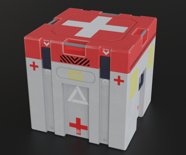 ArtStation - Crate SciFi First Aid Kit Low-poly | Game Assets