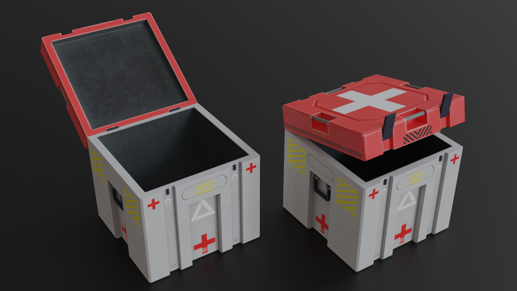 ArtStation - Crate SciFi First Aid Kit Low-poly | Game Assets