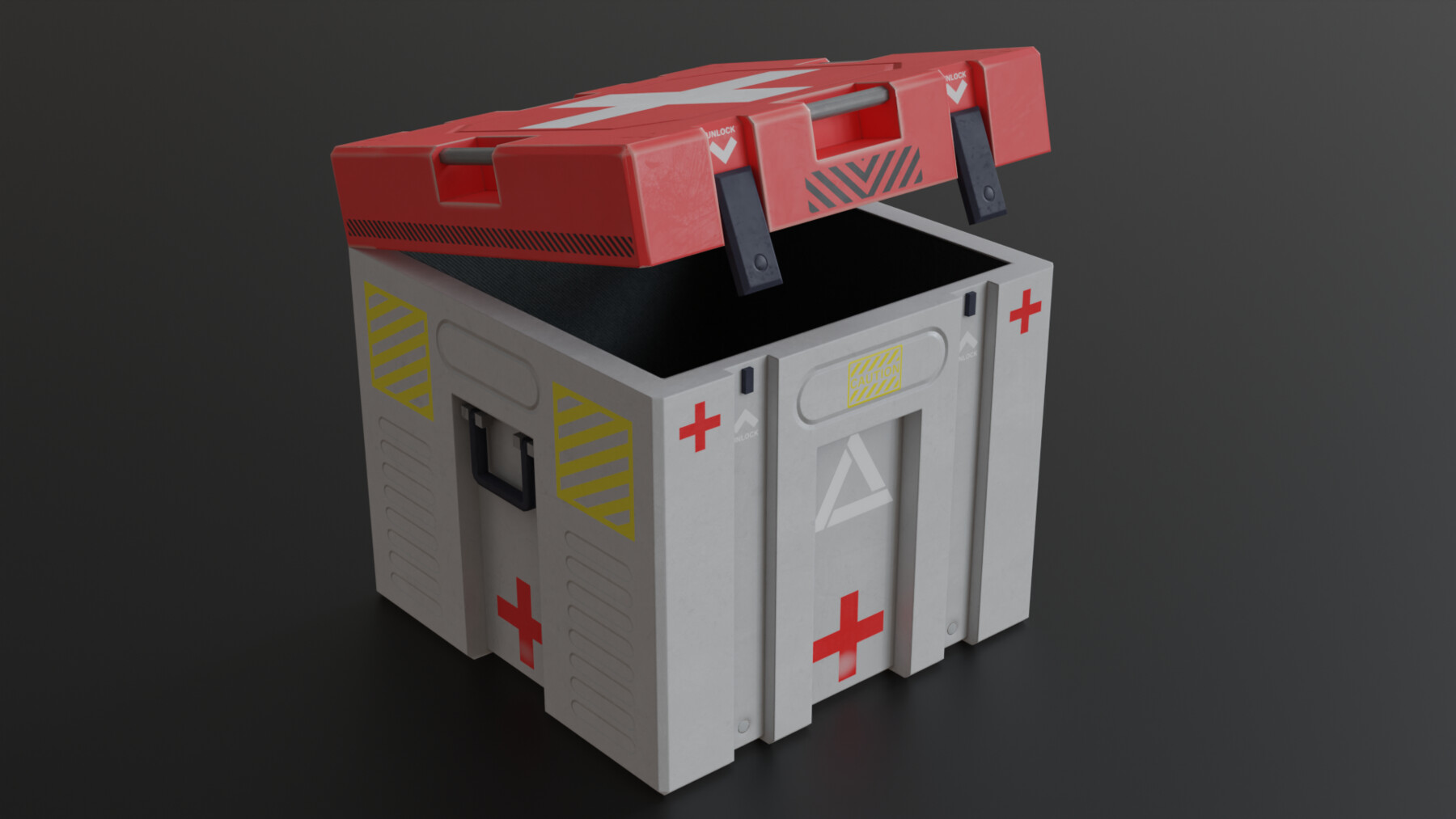 ArtStation - Crate SciFi First Aid Kit Low-poly | Game Assets