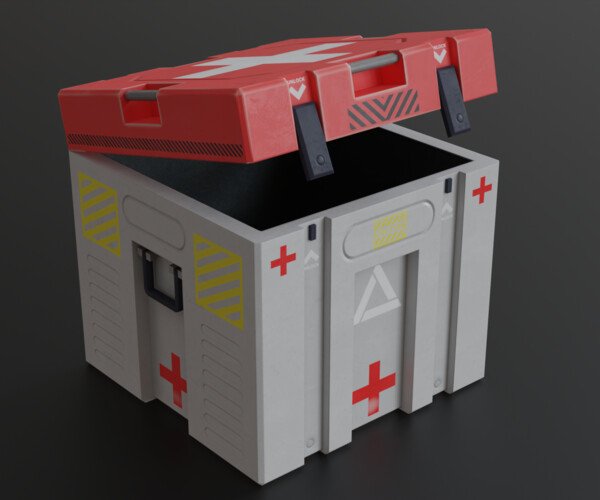 ArtStation - Crate SciFi First Aid Kit Low-poly | Game Assets