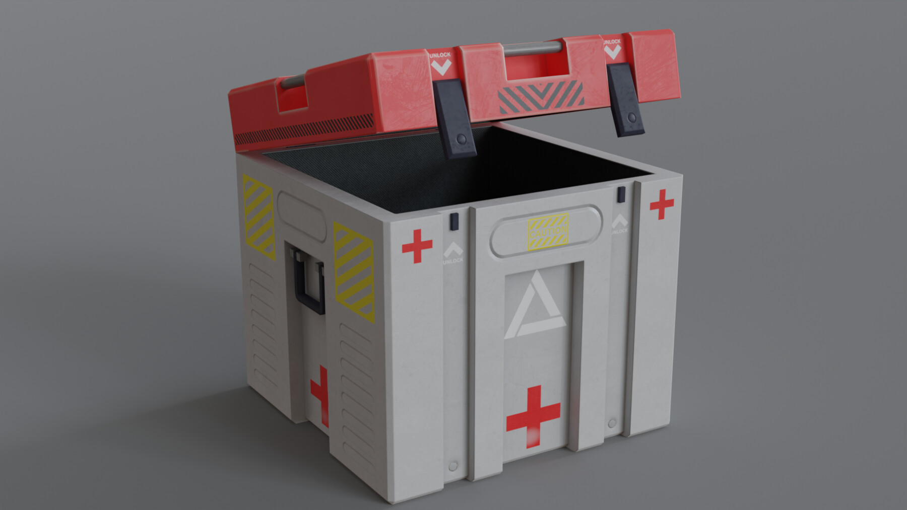 ArtStation - Crate SciFi First Aid Kit Low-poly | Game Assets