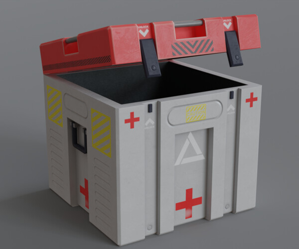 ArtStation - Crate SciFi First Aid Kit Low-poly | Game Assets