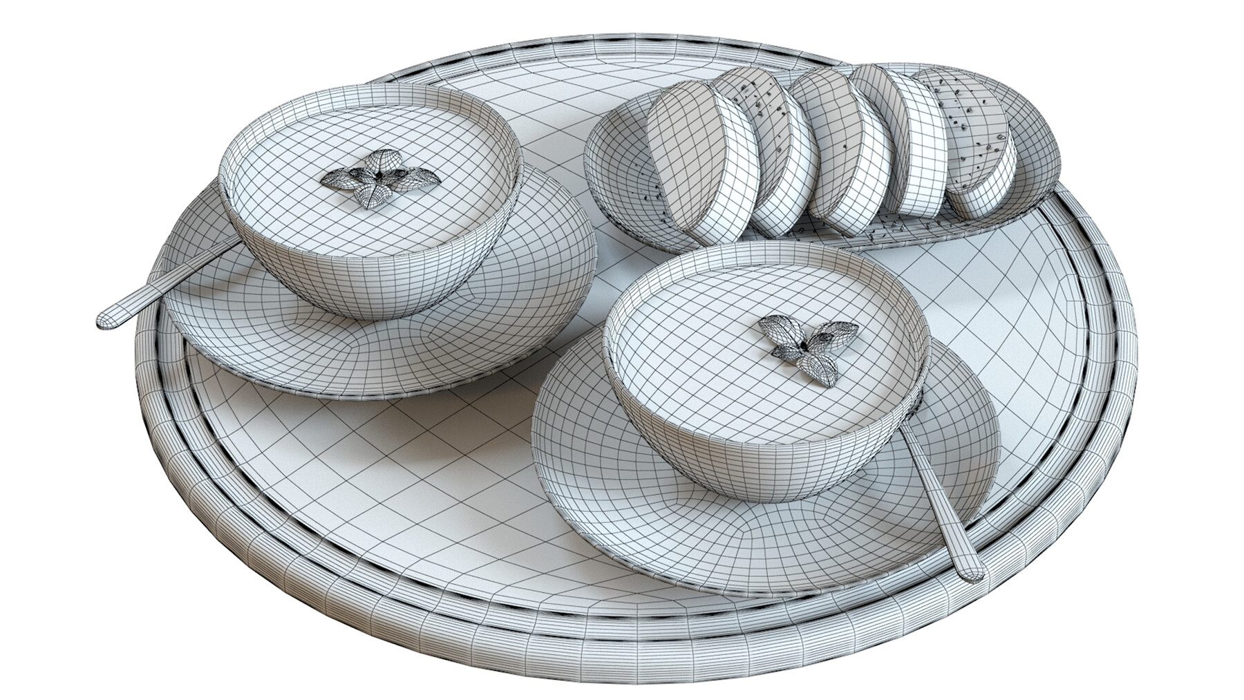 ArtStation - 3D Model / Food Set 03 / Tomato Soup and Bread | Resources