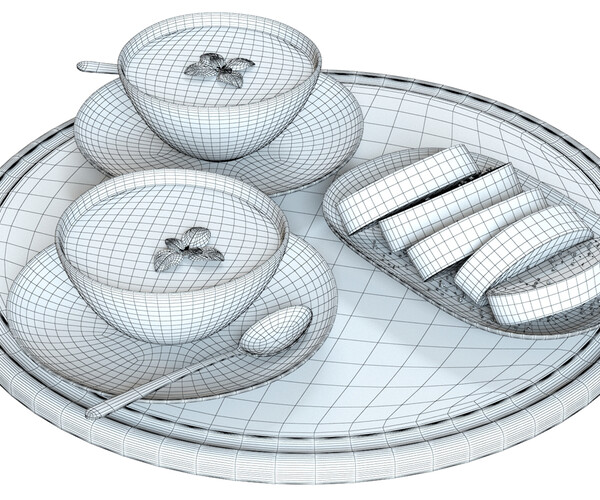 ArtStation - 3D Model / Food Set 03 / Tomato Soup and Bread | Resources