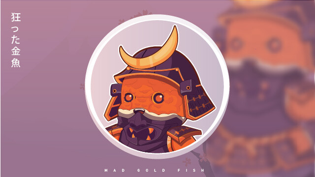 ArtStation - Chibi Mad Goldfish Samurai Full Armor Illustration | Artworks