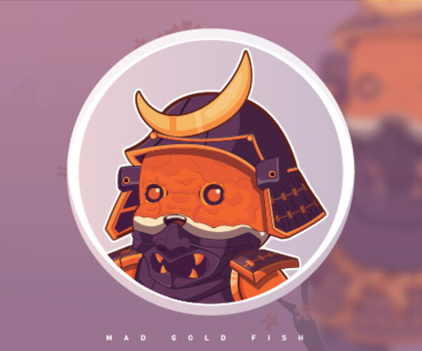 ArtStation - Chibi Mad Goldfish Samurai Full Armor Illustration | Artworks
