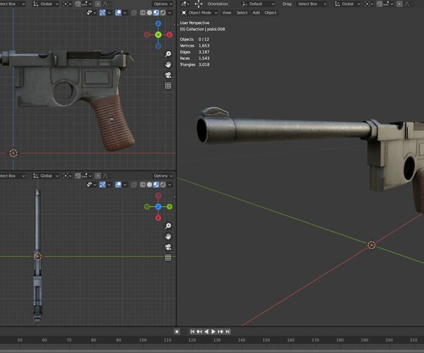 ArtStation - German Pistol Game-Ready Low-poly 3d model | Game Assets