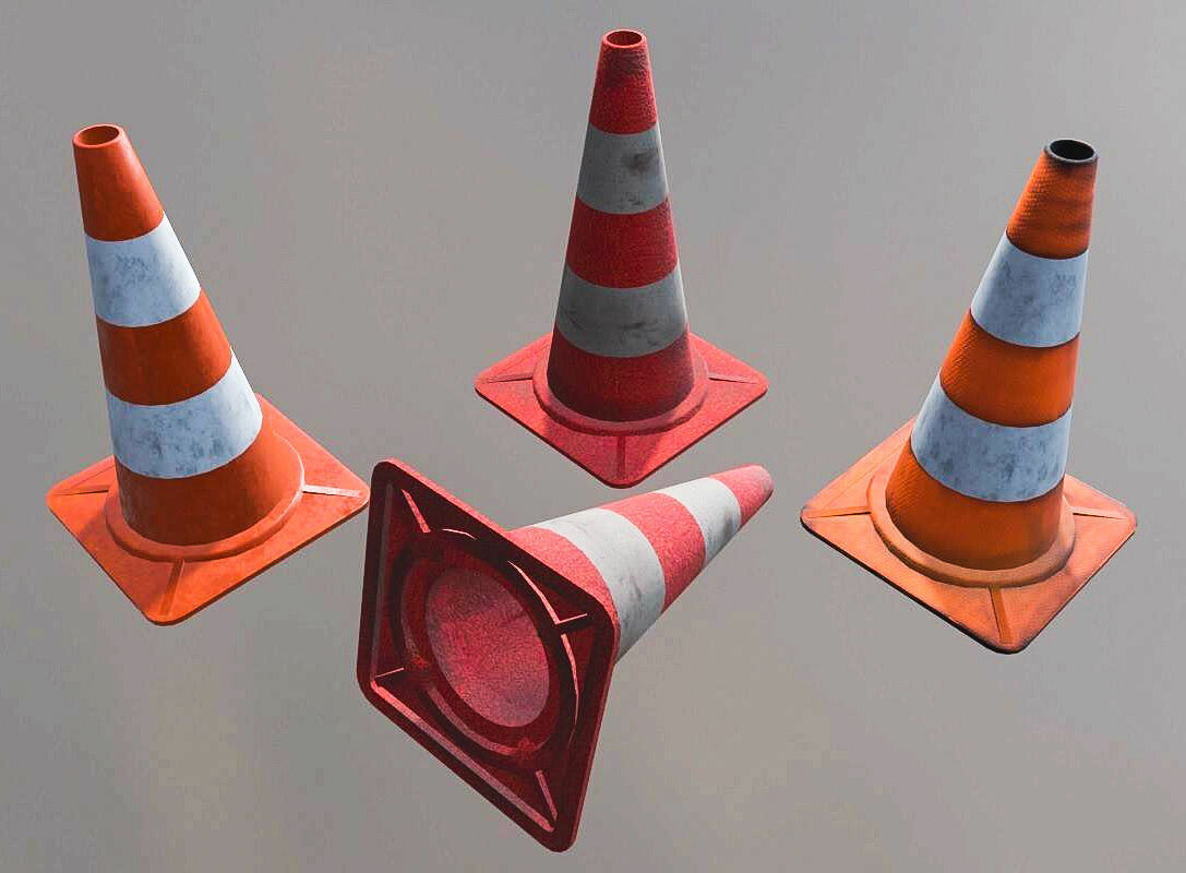 ArtStation - Traffic Cone 3D Model Set | Game Assets