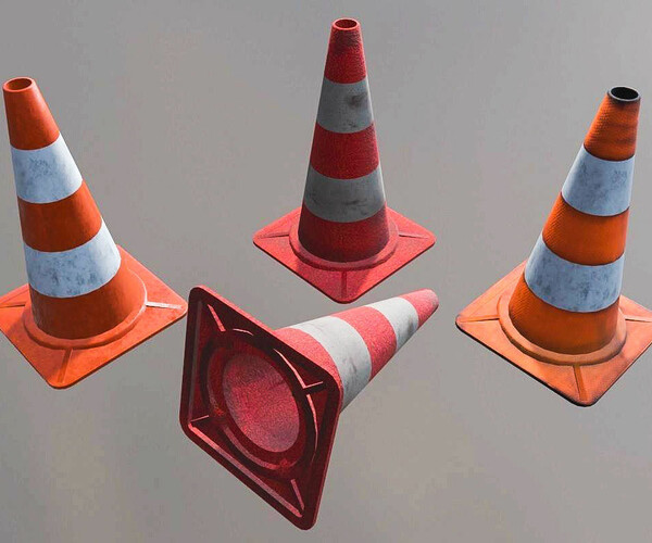 ArtStation - Traffic Cone 3D Model Set | Game Assets