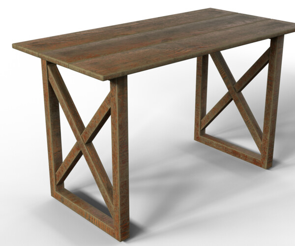 ArtStation - Old Wooden Table (3d Model + PBR Texture) | Game Assets