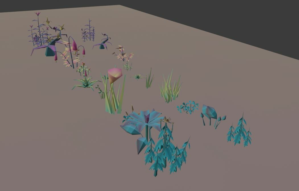 ArtStation - Low Poly 3D Flower Pack | Game Assets