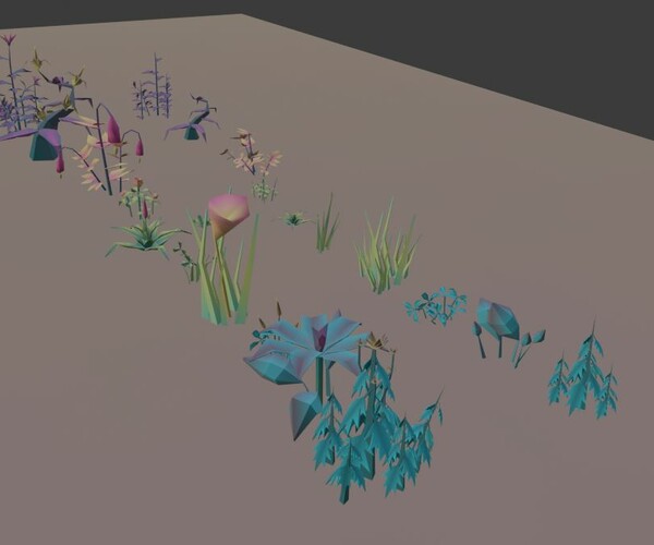 ArtStation - Low Poly 3D Flower Pack | Game Assets