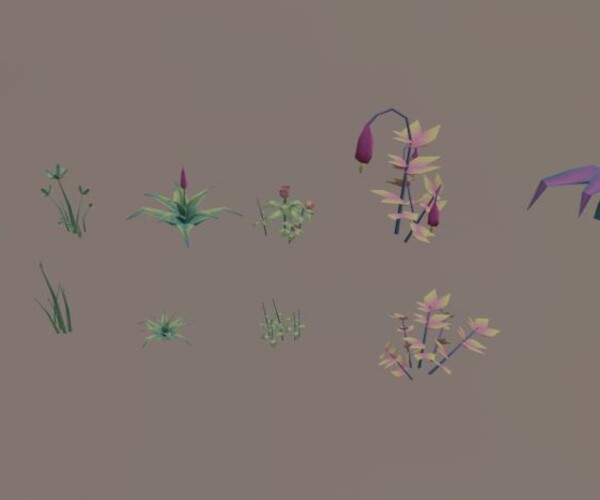 ArtStation - Low Poly 3D Flower Pack | Game Assets