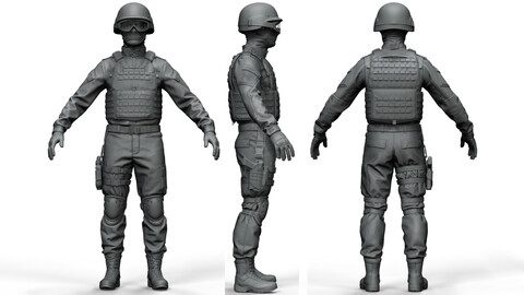 ArtStation - Police Special Force Officer (ztl/obj files) | Game Assets