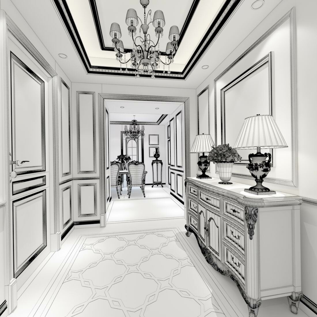 ArtStation - European-style living room design 03 | Resources