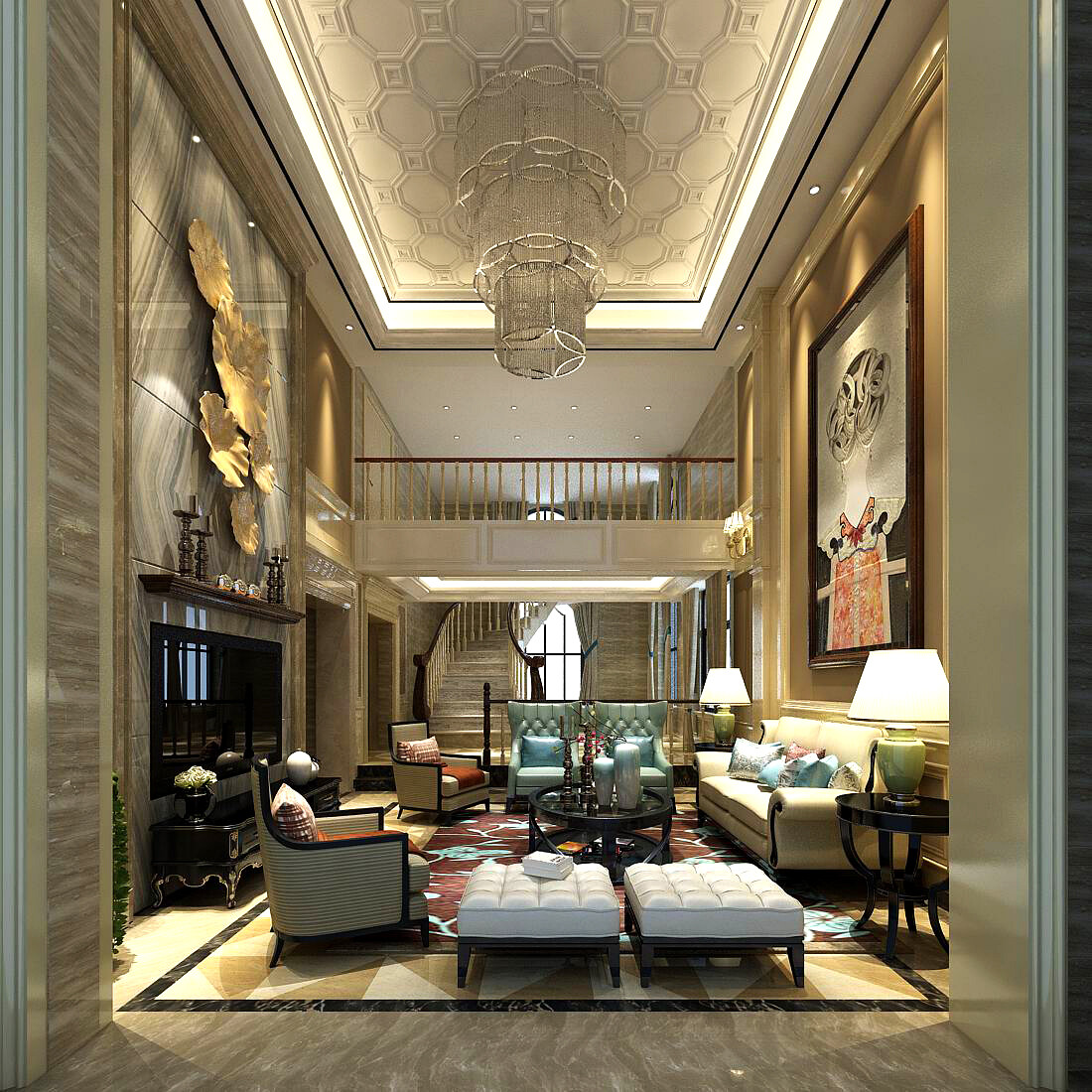 ArtStation - European-style living room design 48 | Resources