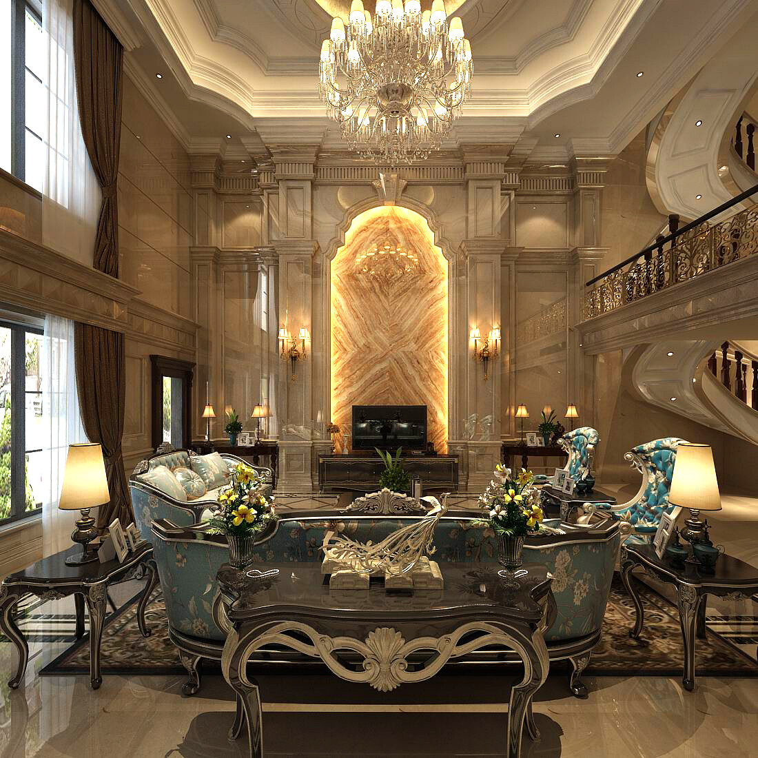 ArtStation - European-style living room design 60 | Resources