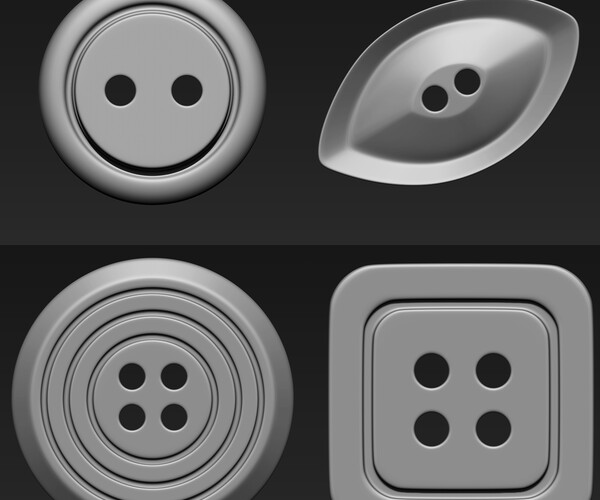 ArtStation - Buttons Collection IMM Brush Pack (16 in One) VOL. 4 | Brushes