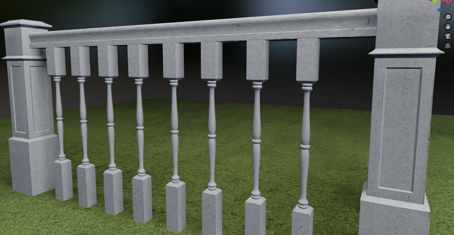ArtStation - Banister & Handrail Set | Game Assets