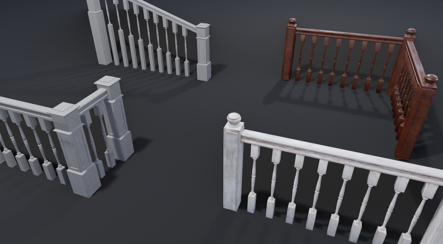ArtStation - Banister & Handrail Set | Game Assets
