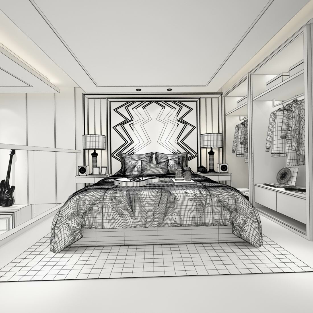 ArtStation - Stylish avant-garde living room design 01 | Resources