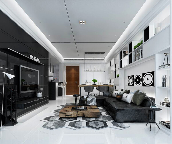 ArtStation - Stylish avant-garde living room design 23 | Resources