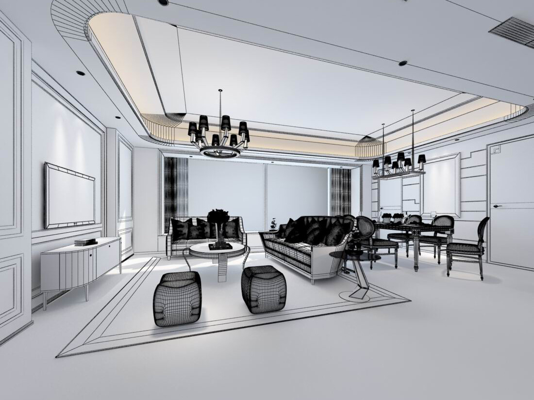 ArtStation - Stylish avant-garde living room design 26 | Resources