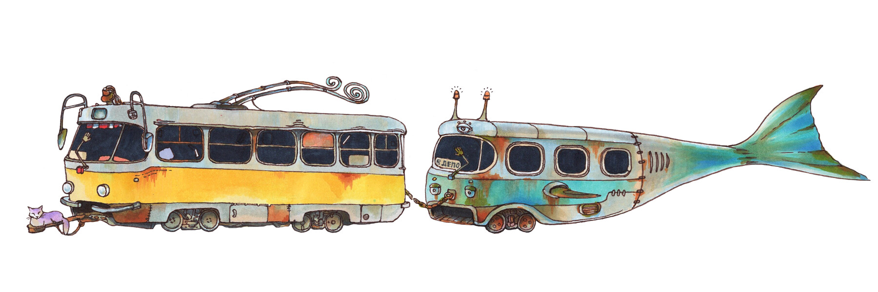 ArtStation - Fish trolleybus | Artworks