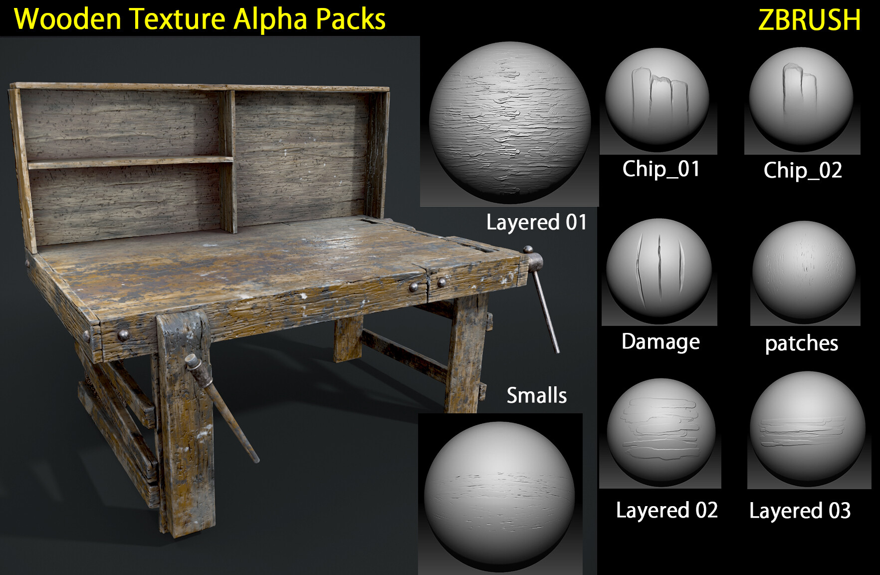 ArtStation - Wooden Alpha Pack | Resources