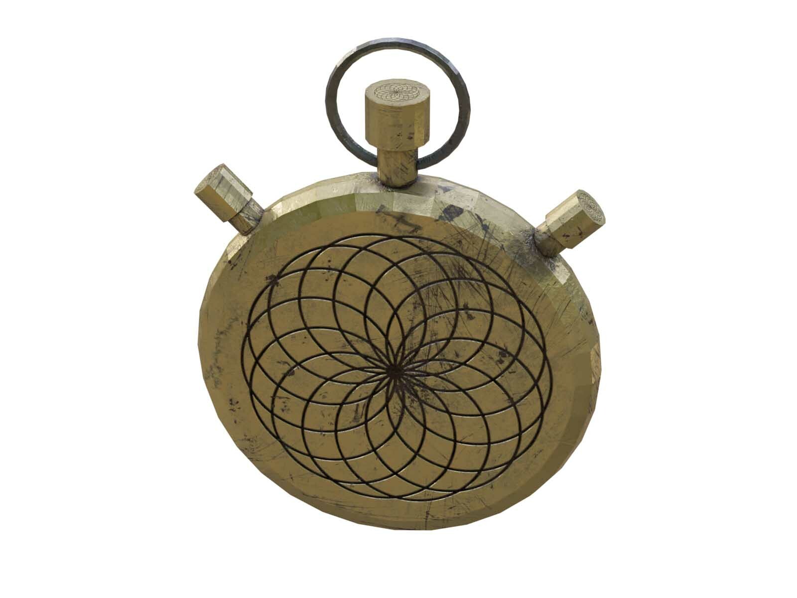 ArtStation - Gold Retro Stopwatch Low Poly 3D Model | Game Assets