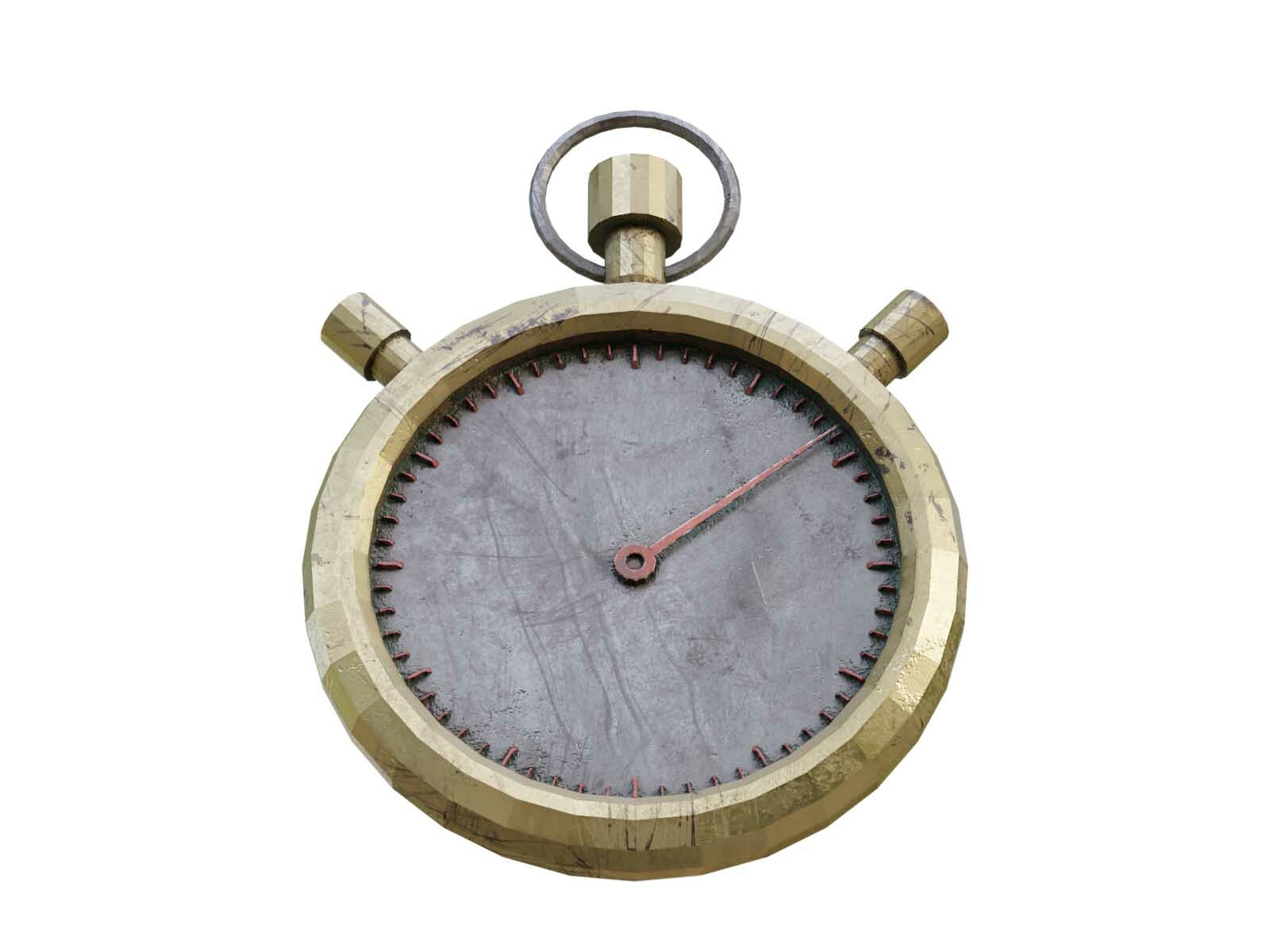 ArtStation - Gold Retro Stopwatch Low Poly 3D Model | Game Assets