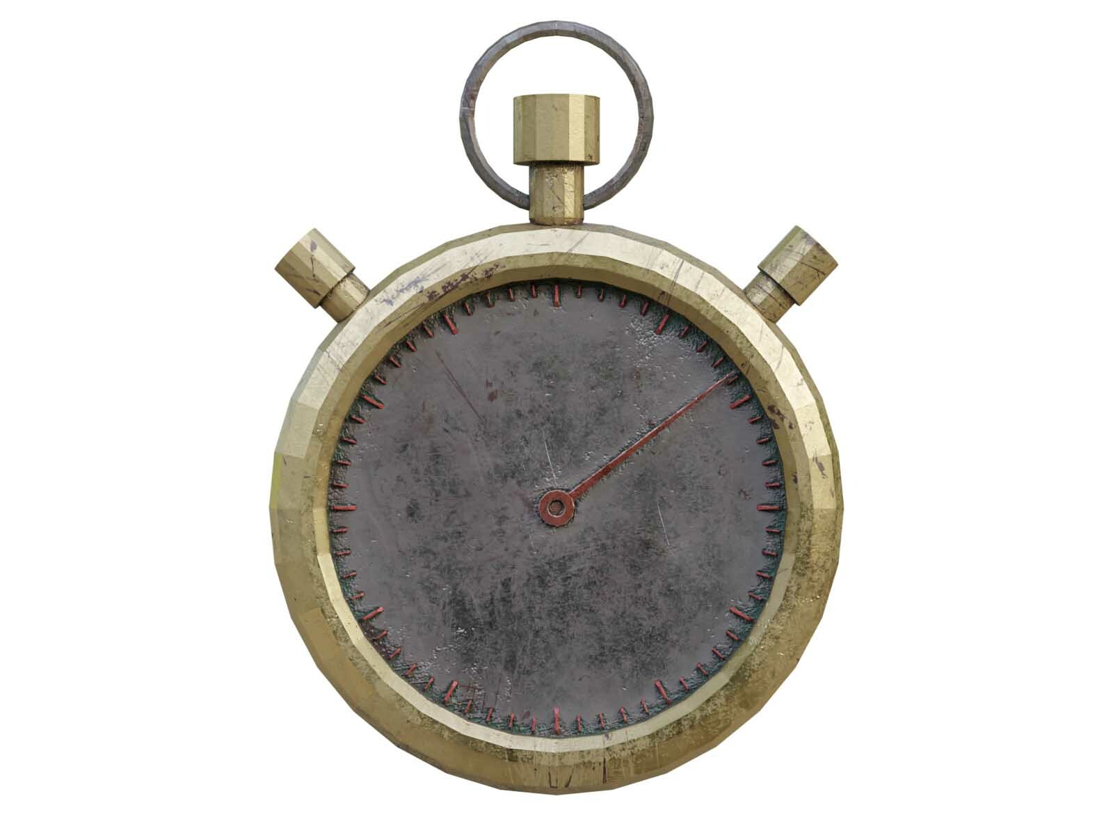 ArtStation - Gold Retro Stopwatch Low Poly 3D Model | Game Assets
